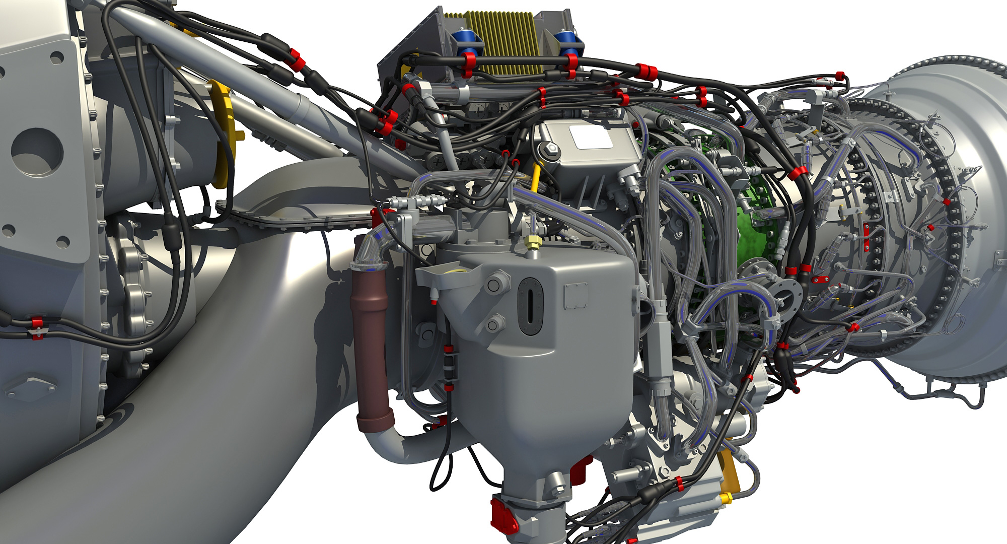 europrop tp400-d6 turboprop engine 3d model