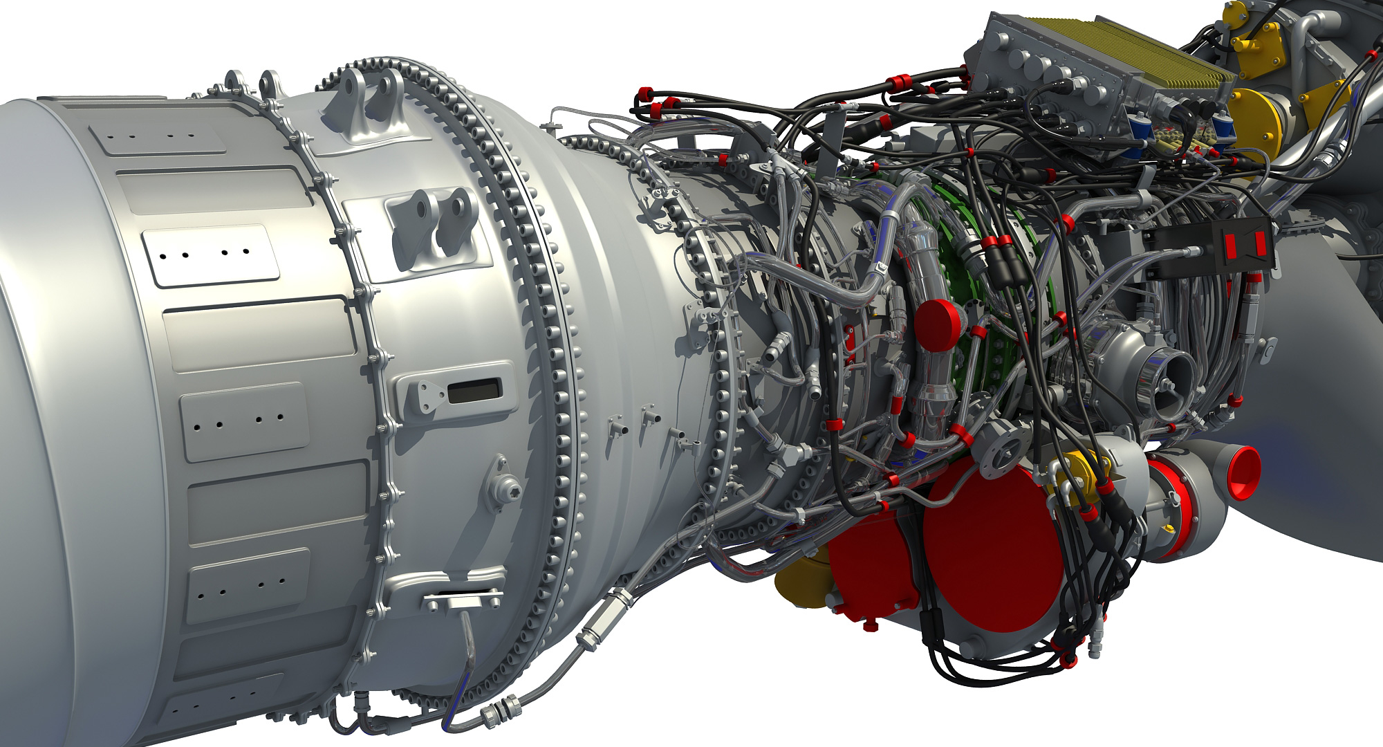 europrop tp400-d6 turboprop engine 3d model