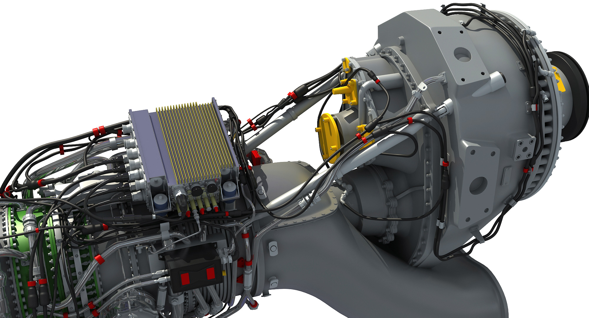 europrop tp400-d6 turboprop engine 3d model