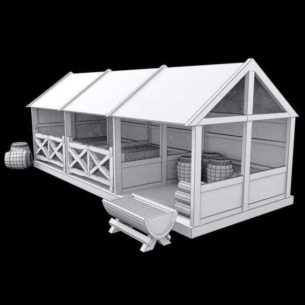 medieval stable 3d model