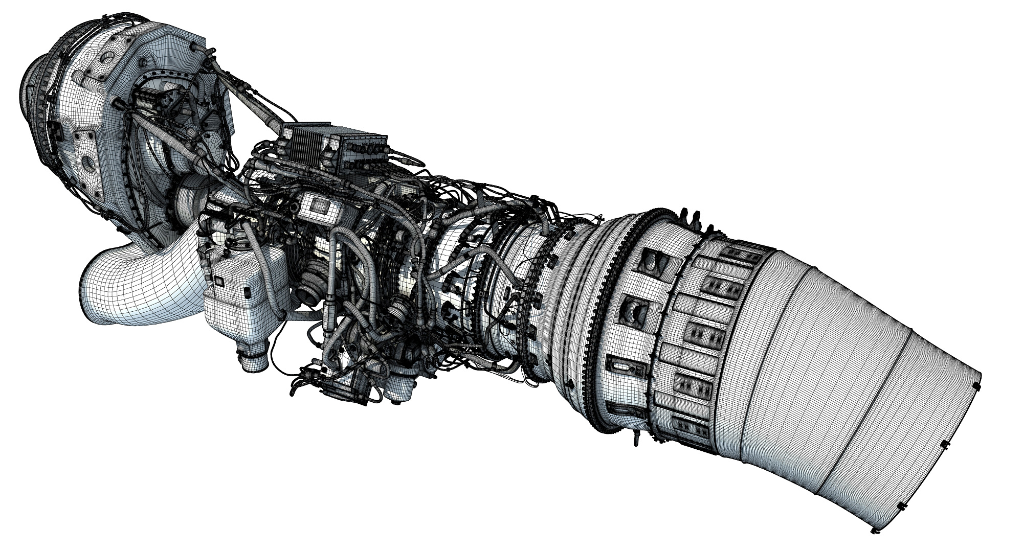 europrop tp400-d6 turboprop engine 3d model