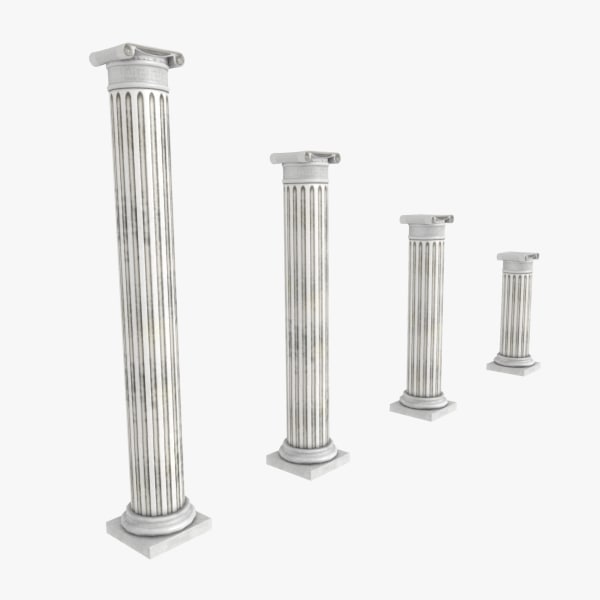3d model pillars ancient