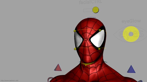 3d model of spider-man rig character