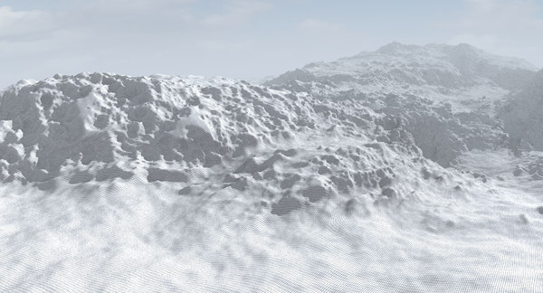3d snowy mountain snow model