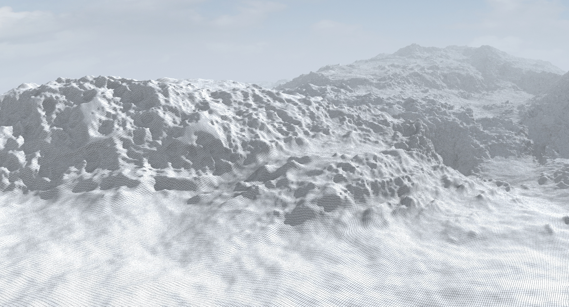 3d snowy mountain snow model