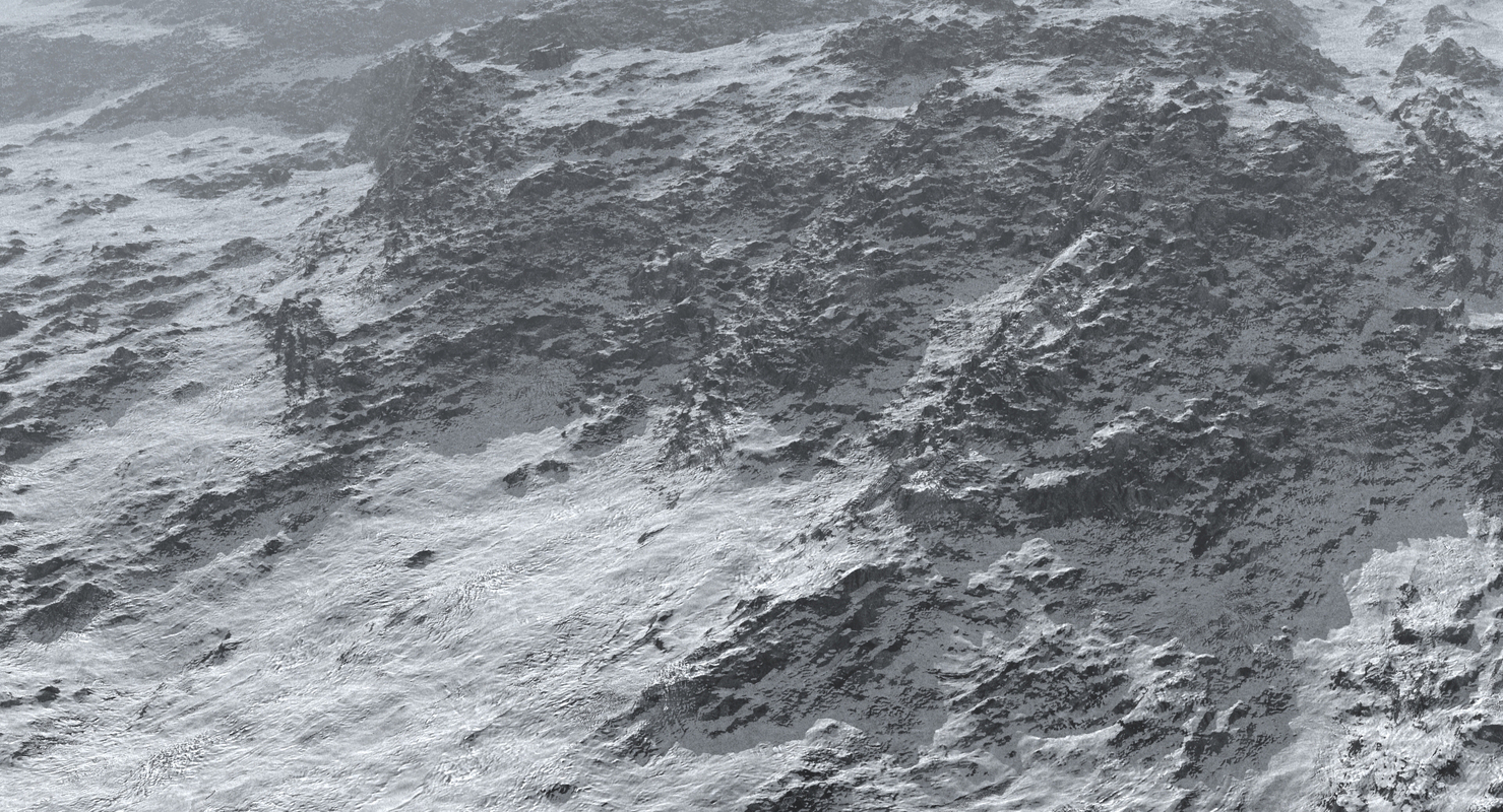 3d snowy mountain snow model