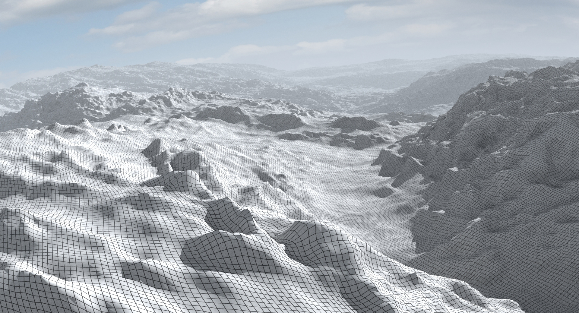 3d snowy mountain snow model