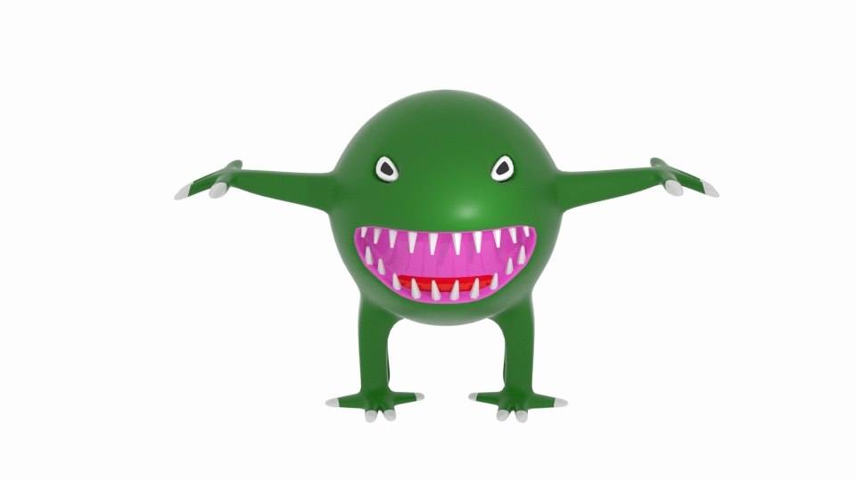 scary sphere space monster 3d model