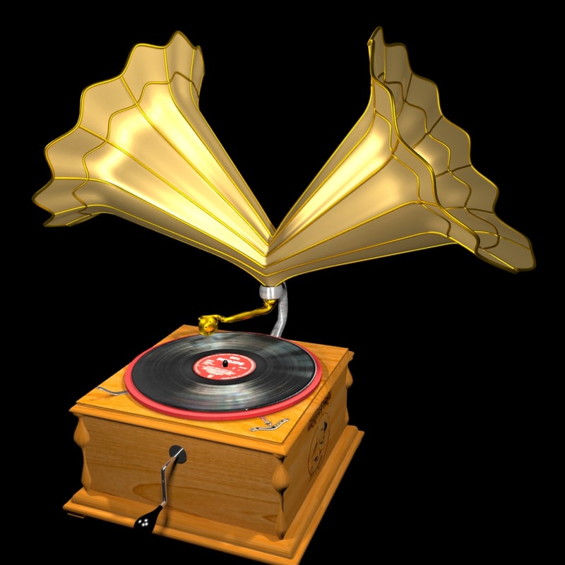 3d gramophone model