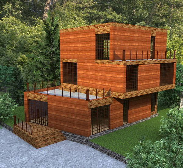 hi-tech qualitative cottage house 3d model