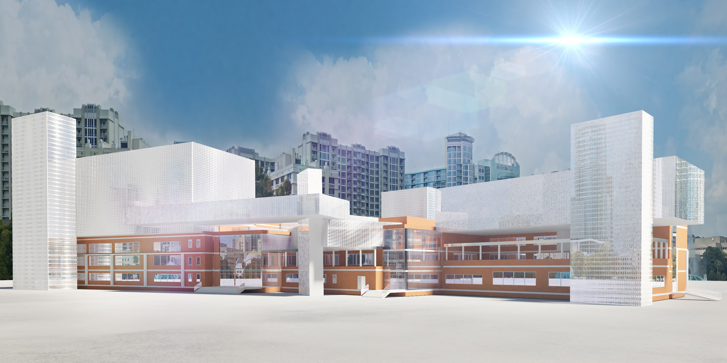modern school 3d model