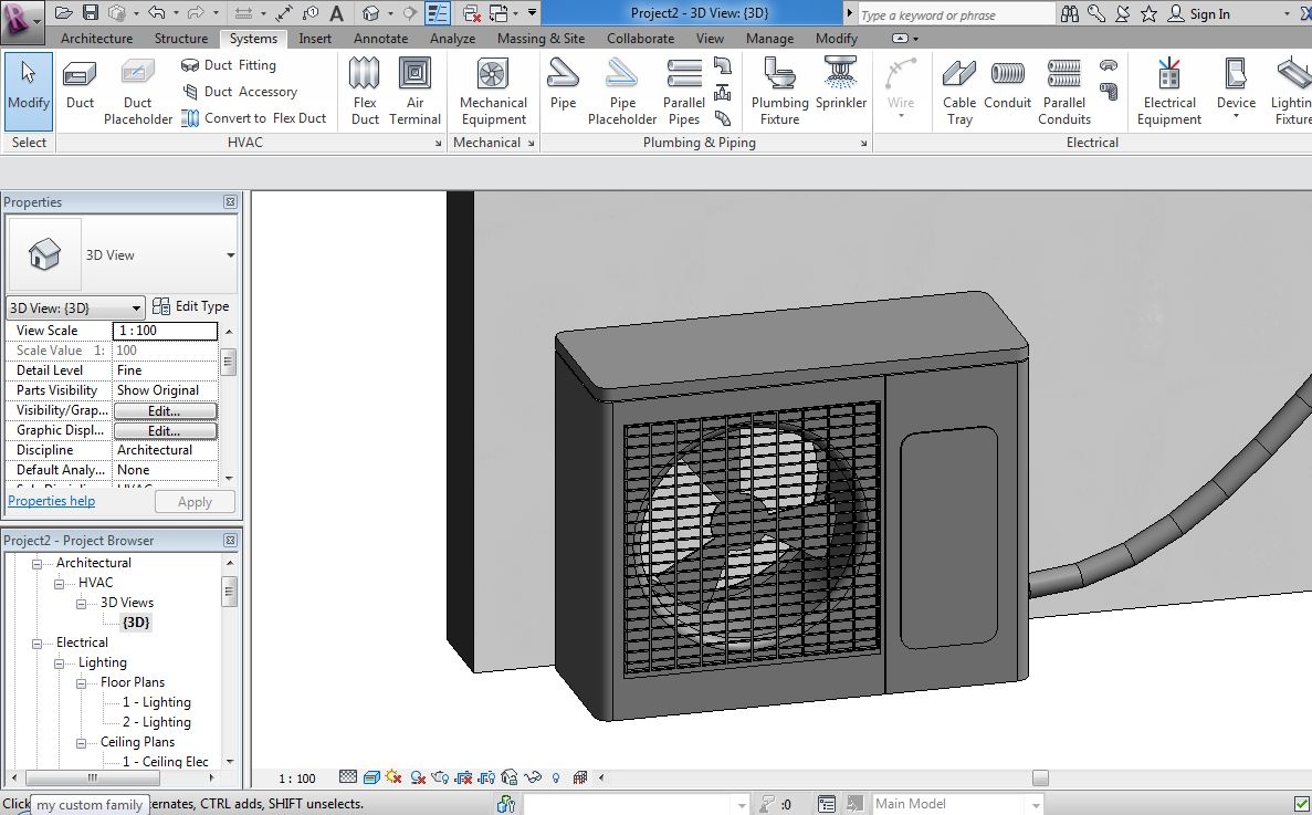 Building Revit Family ac outdoor mechanical