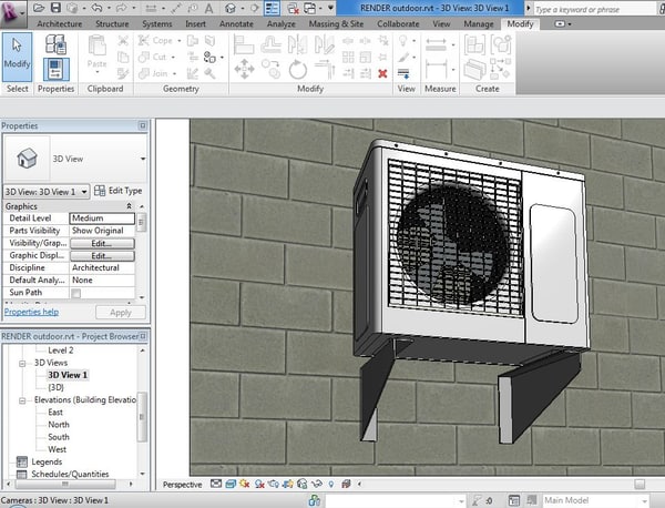 Building Revit Family ac outdoor mechanical