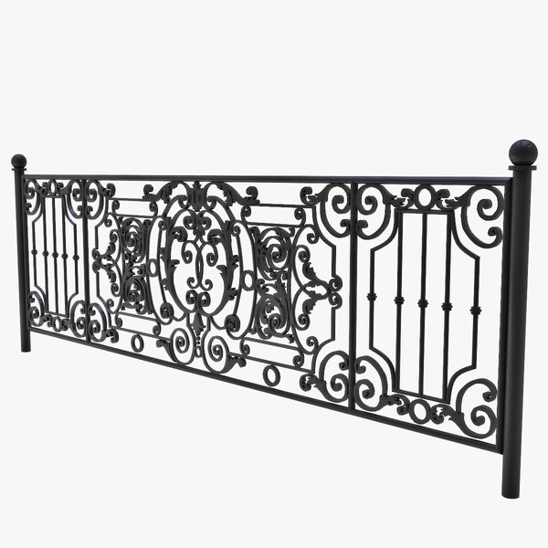 3d iron fence model