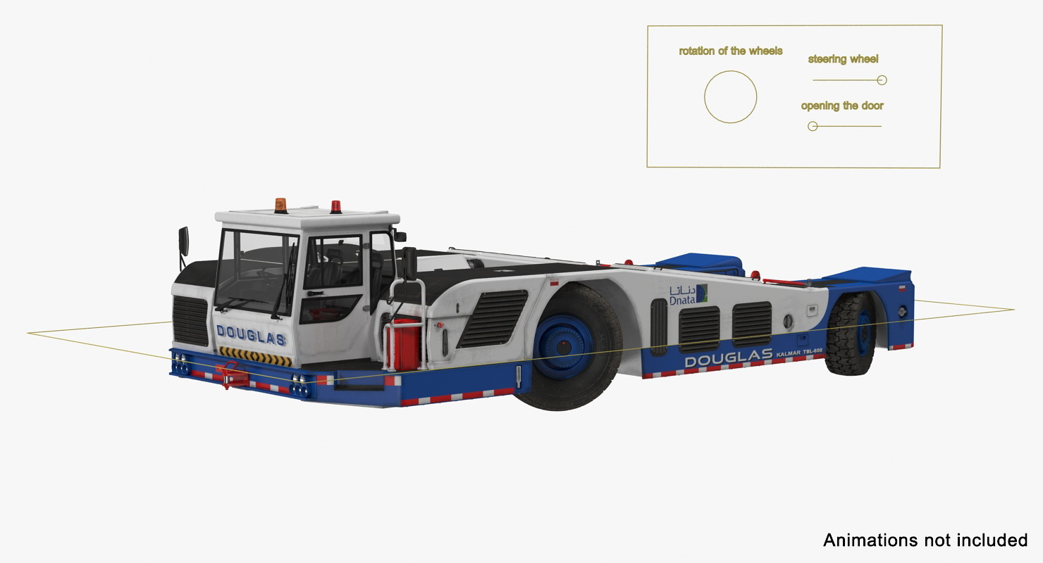 3d max aircraft towing tractor douglas
