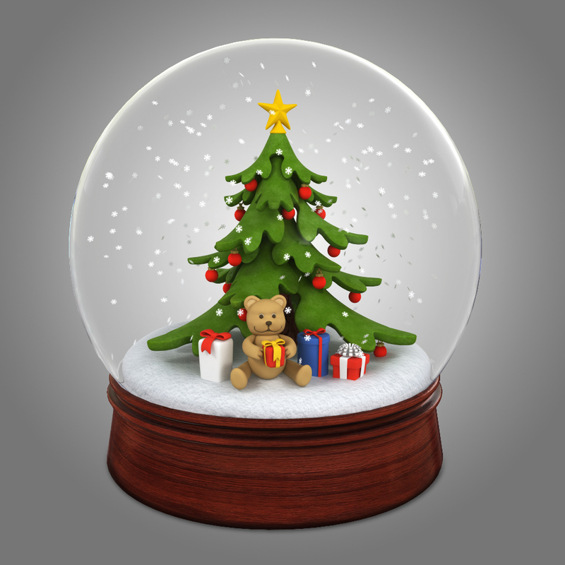 snowglobe snow globe 3d max