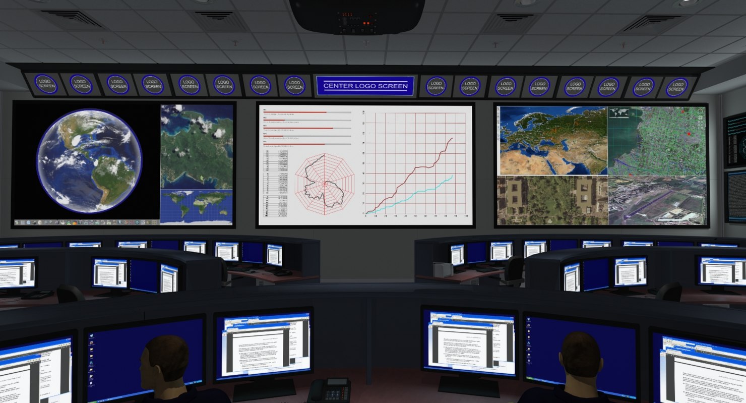 3d command center office room model