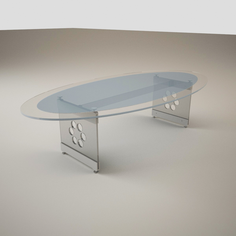 3d model realistic glass table