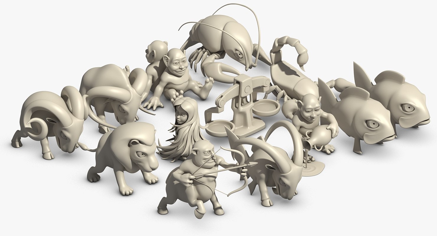zodiac signs 3d model