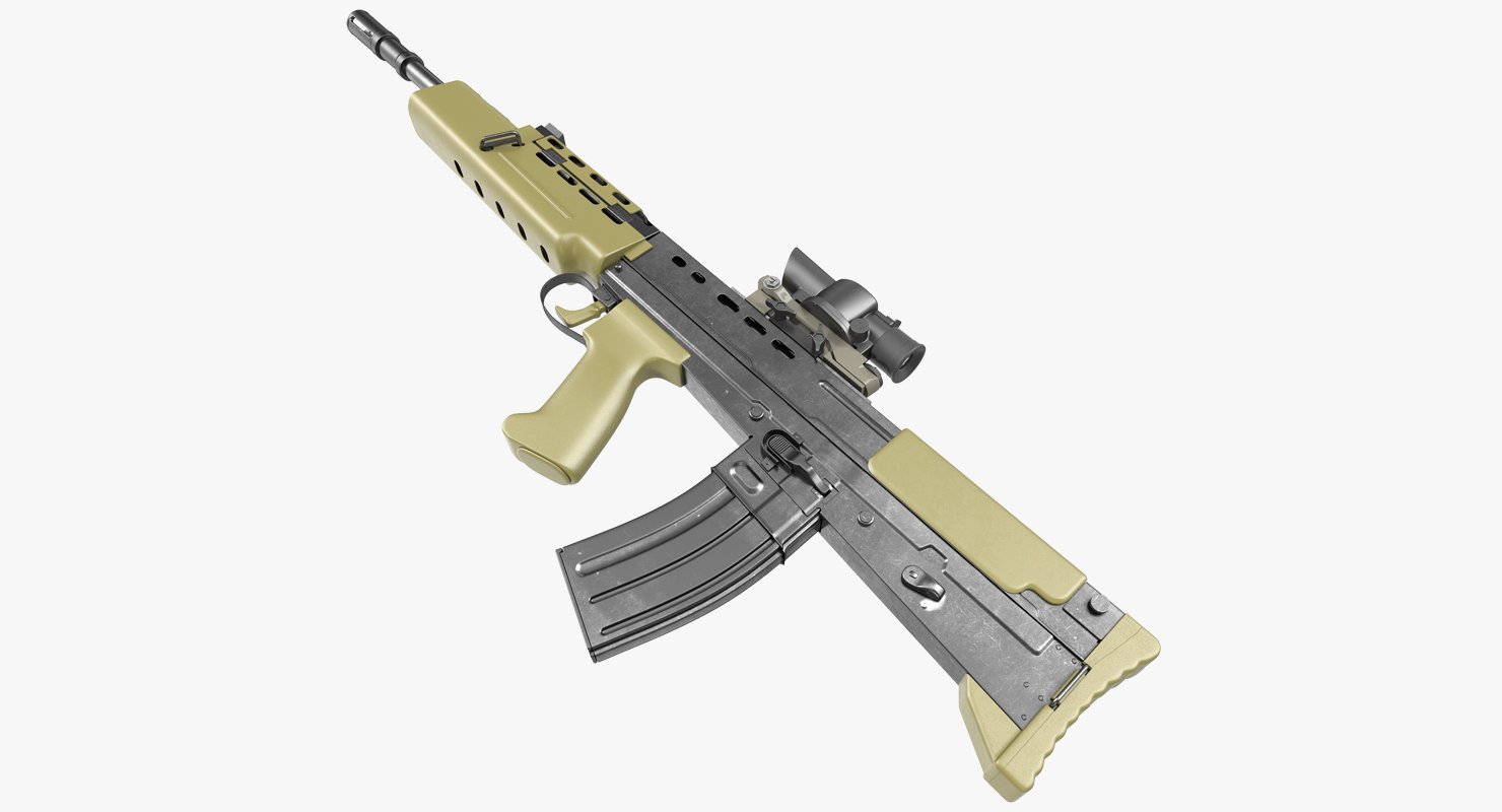 assault rifle l85a2 scope 3d model