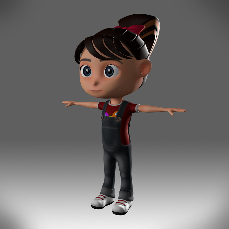 cartoon kid 3d model