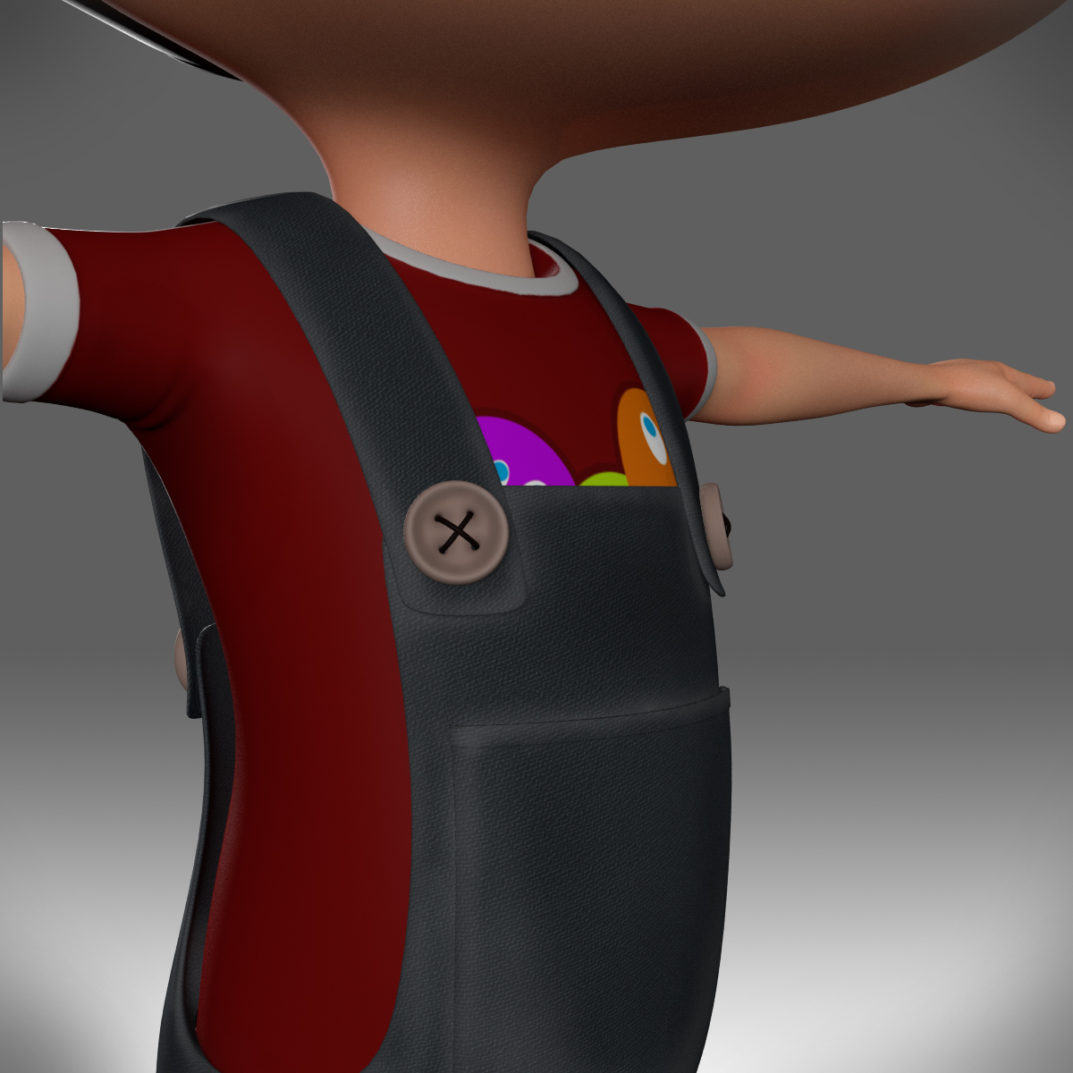 cartoon kid 3d model