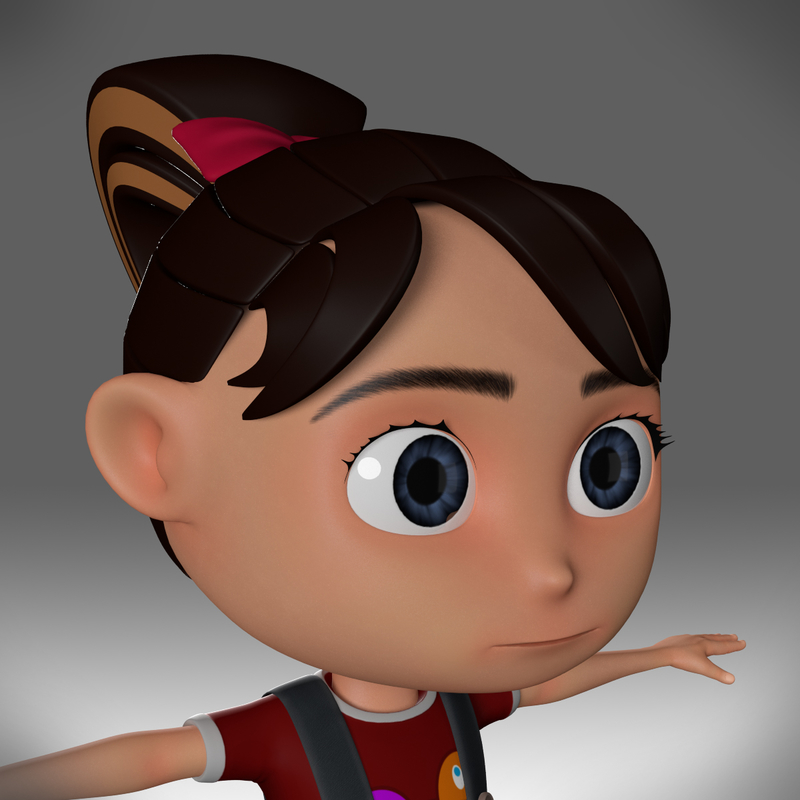 cartoon kid 3d model