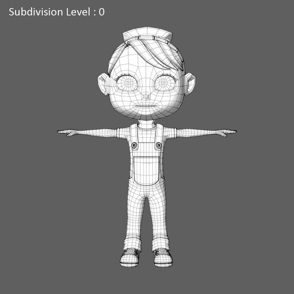 cartoon kid 3d model