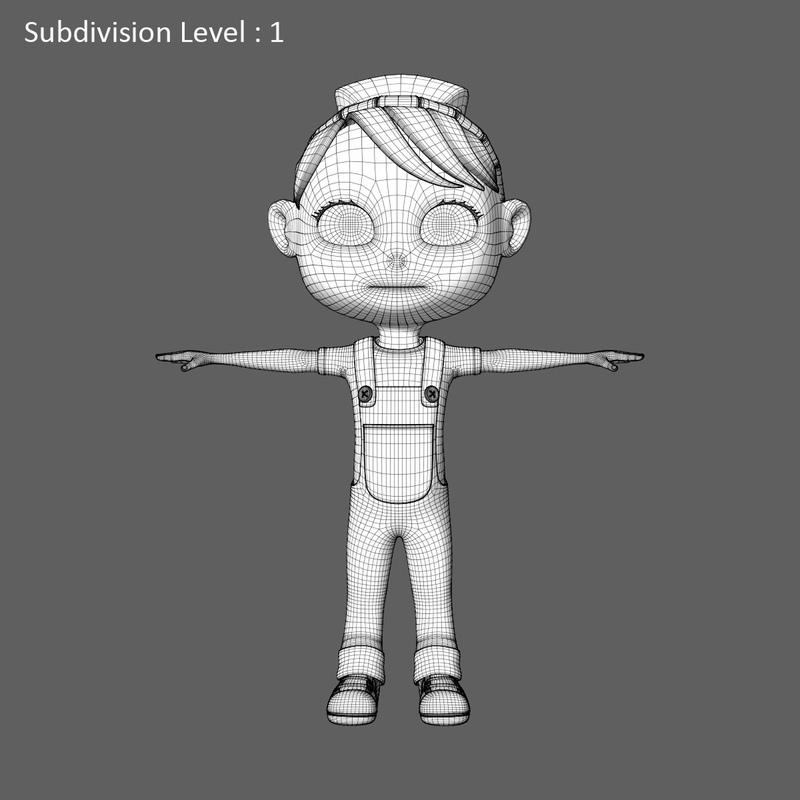cartoon kid 3d model
