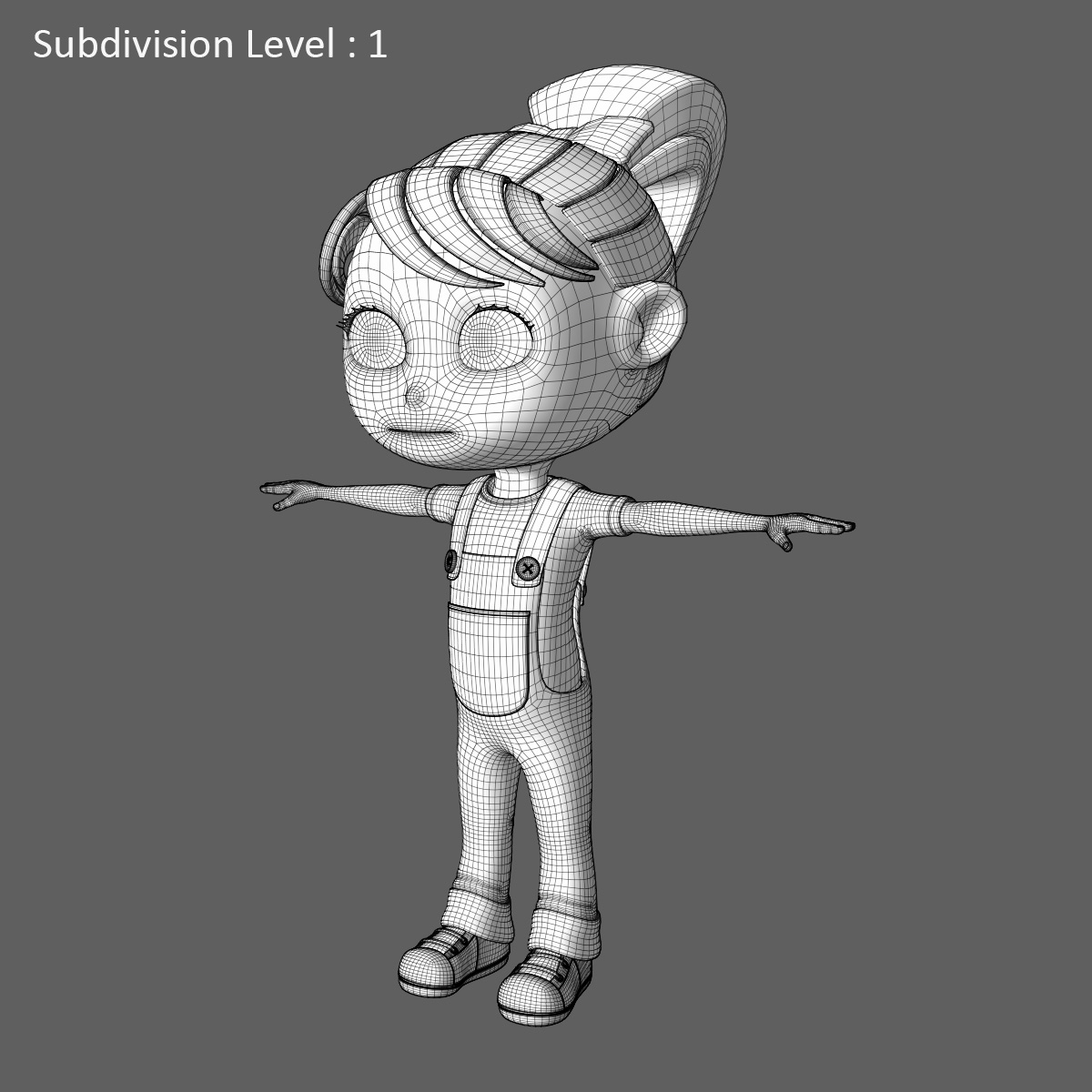 cartoon kid 3d model
