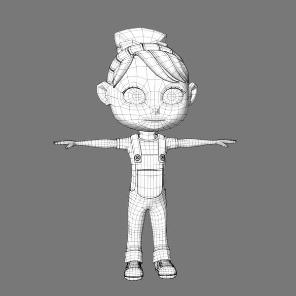 cartoon kid 3d model