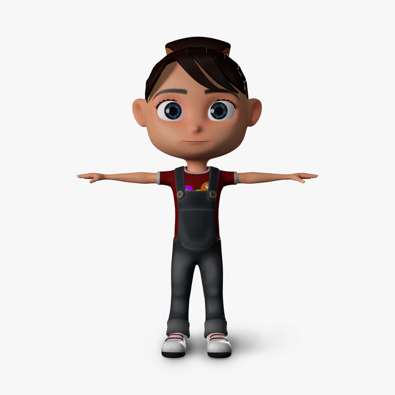 cartoon kid 3d model