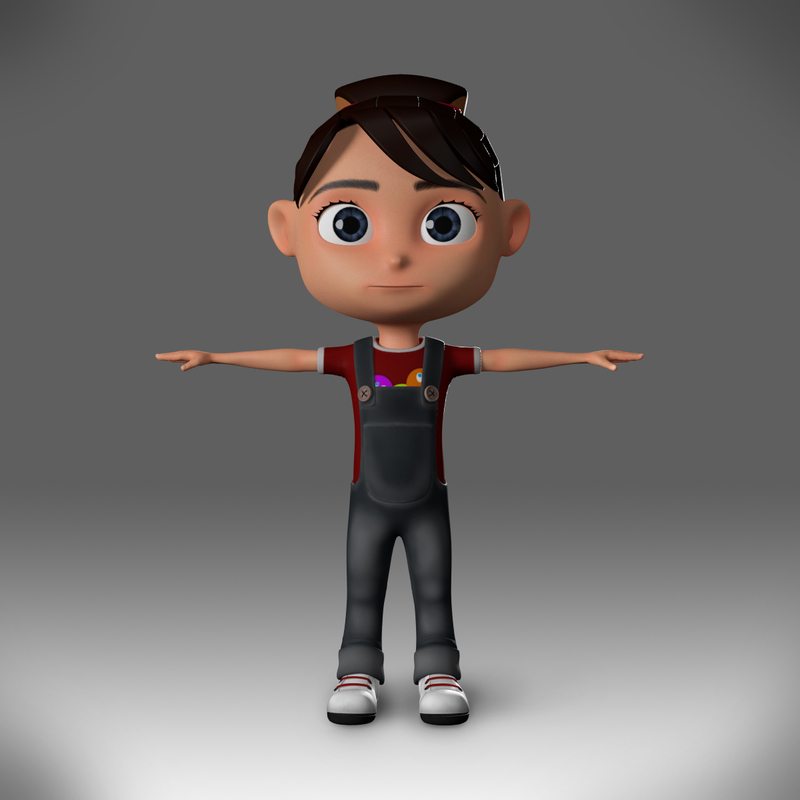 cartoon kid 3d model