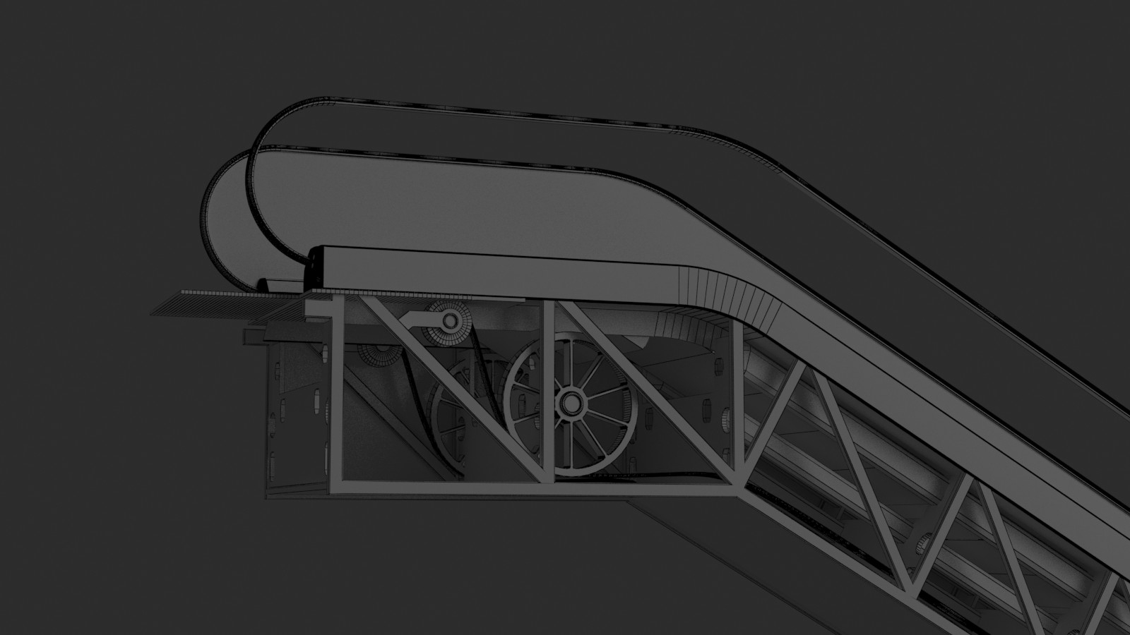 escalator building 3d model