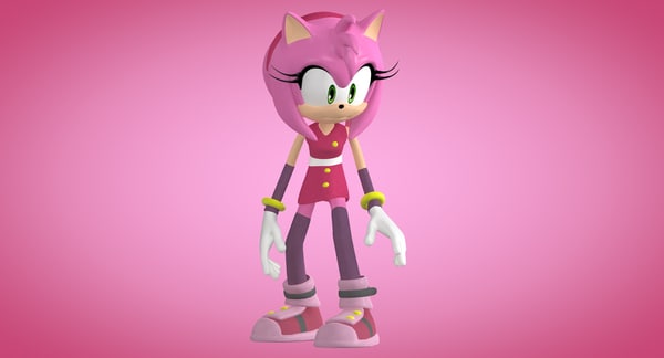 3d model amy rose rigged