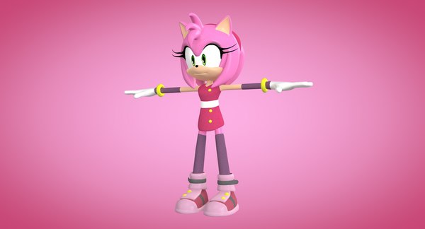 3d model sonic amy rose