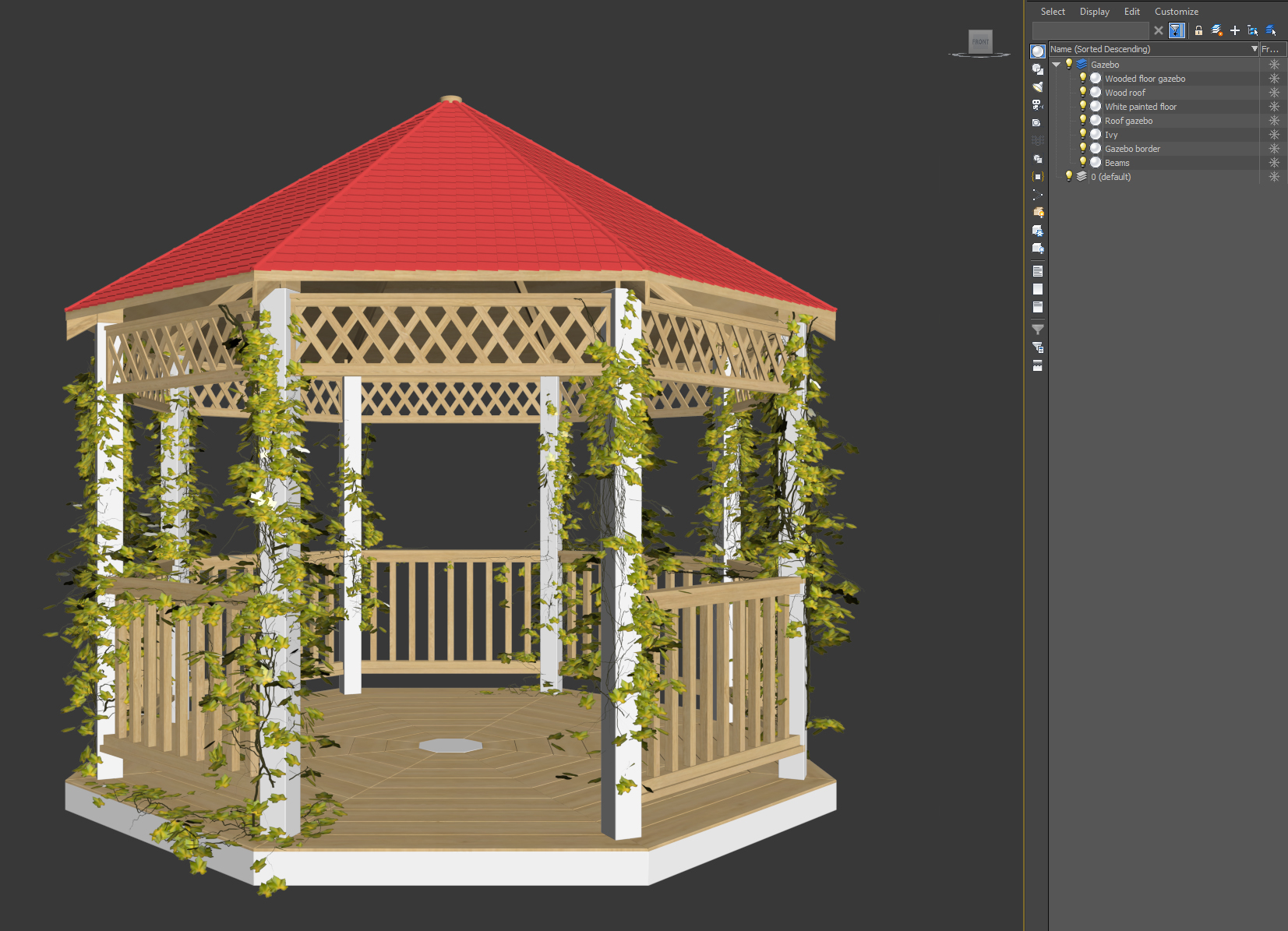 gazebo wood 3d max