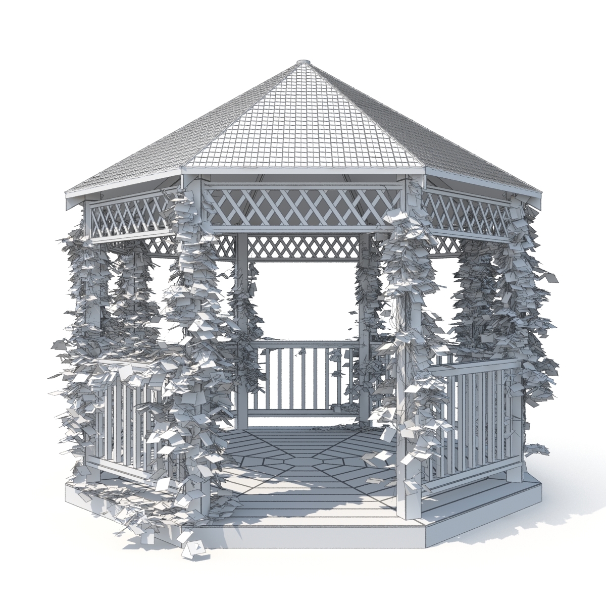 gazebo wood 3d max