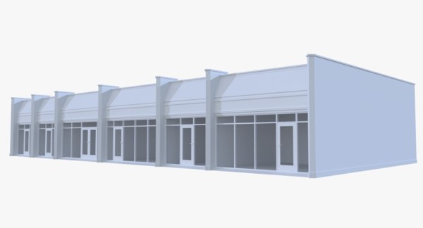 3d strip mall store unit