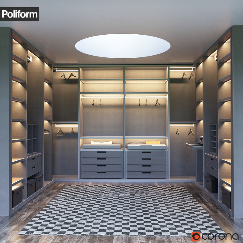 senzafine walk-in closet poliform max