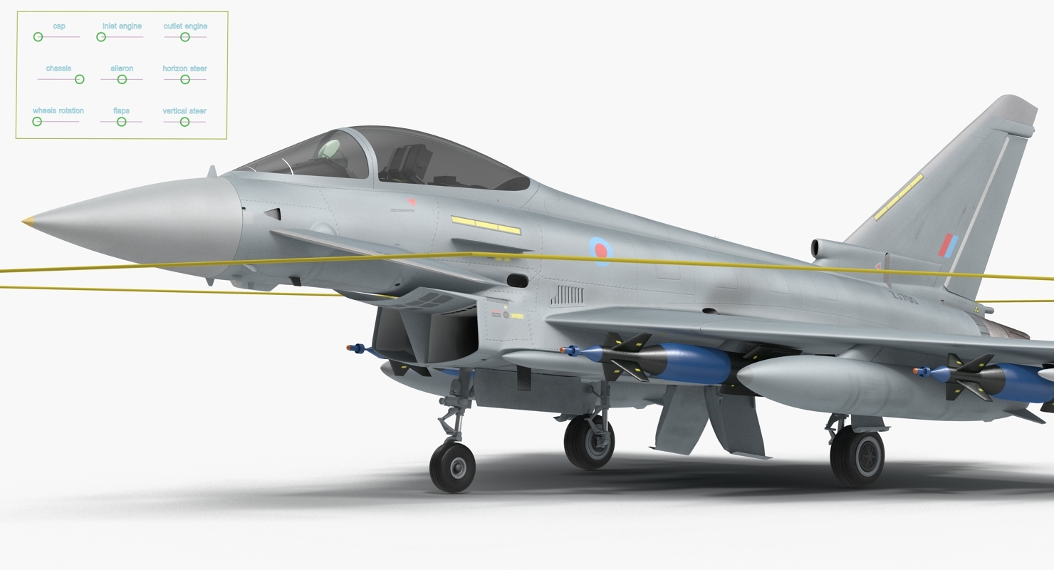 multirole fighter eurofighter typhoon 3d model