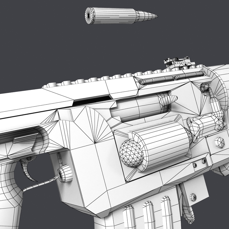 3d model sci-fi rifle