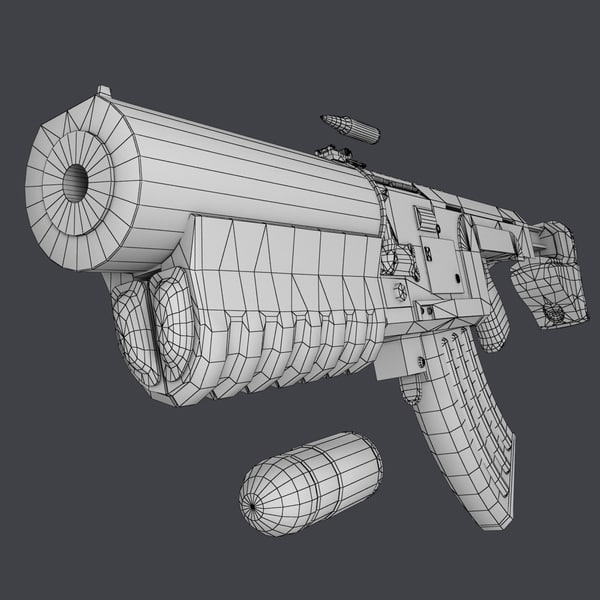 3d model sci-fi rifle
