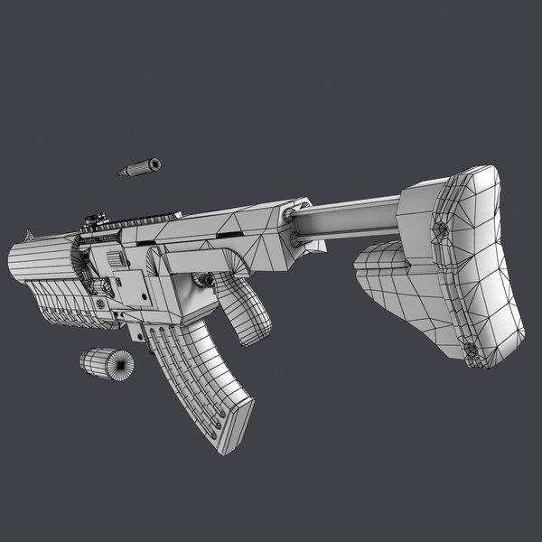 3d model sci-fi rifle