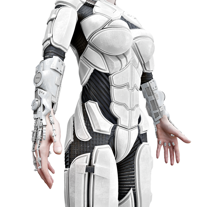3d model cyborg female hd pack