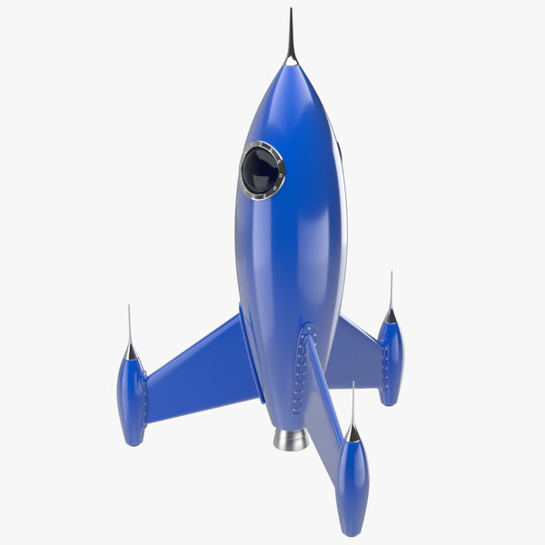 retro rocket 3d model