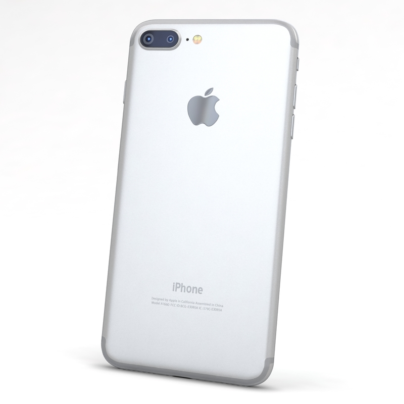 3d apple iphone 7 silver model