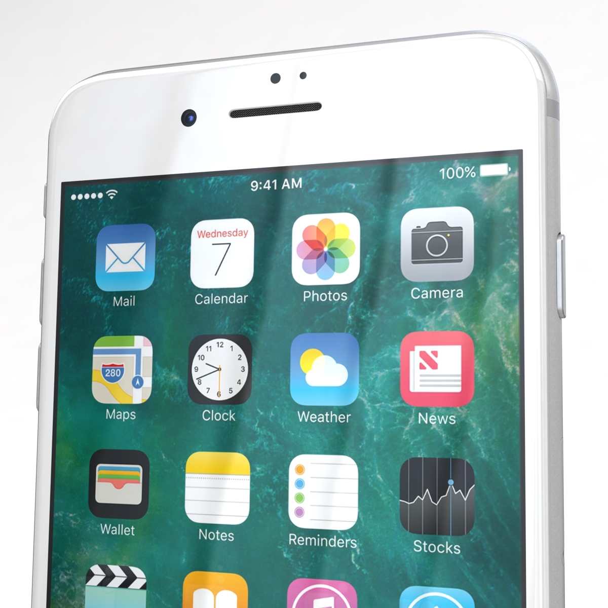 3d apple iphone 7 silver model