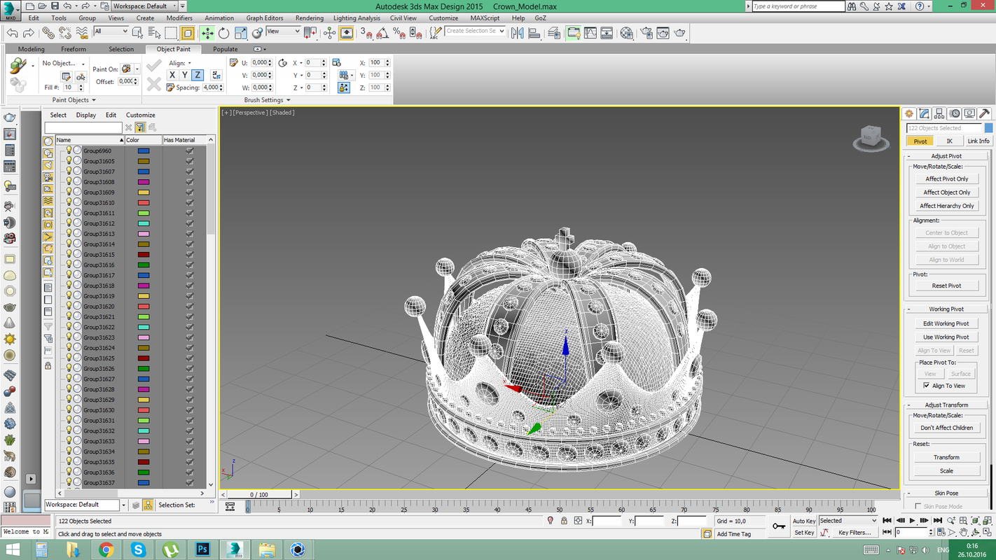 3d model crown render animation