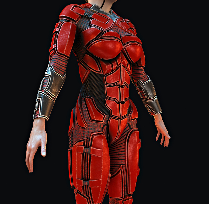 3d model cyborg female hd pack